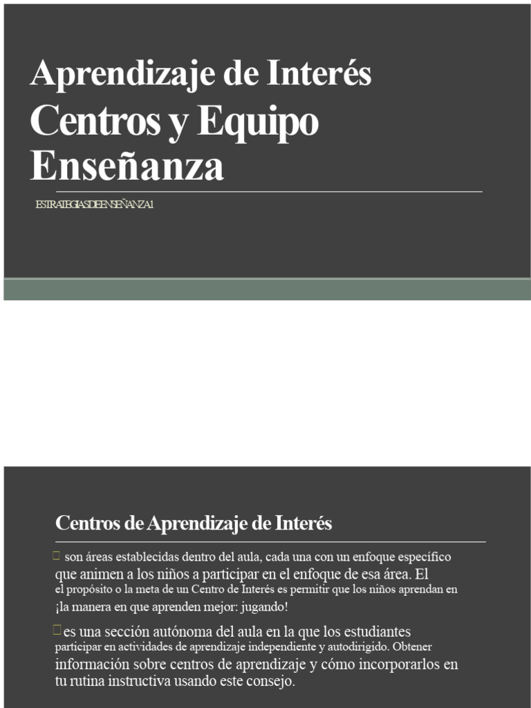 Estrategias para Centros de Aprendizaje | PDF | Enseñando | Aprendizaje