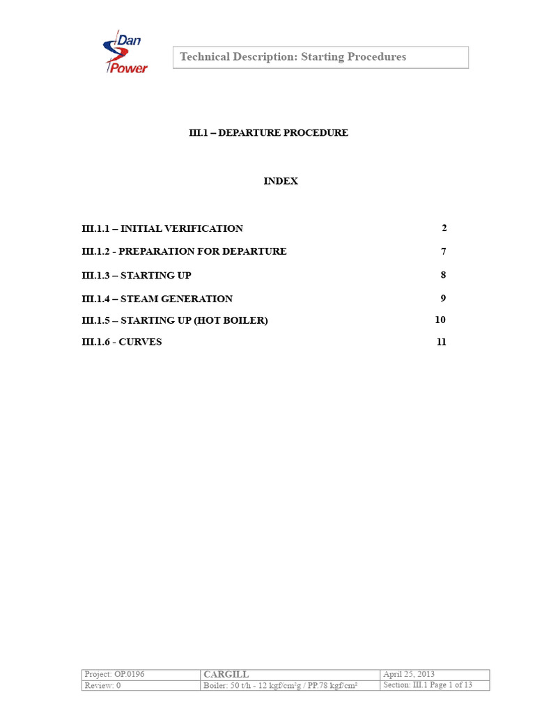 Steam Boiler Startup Procedures Guide | PDF | Valve | Pump