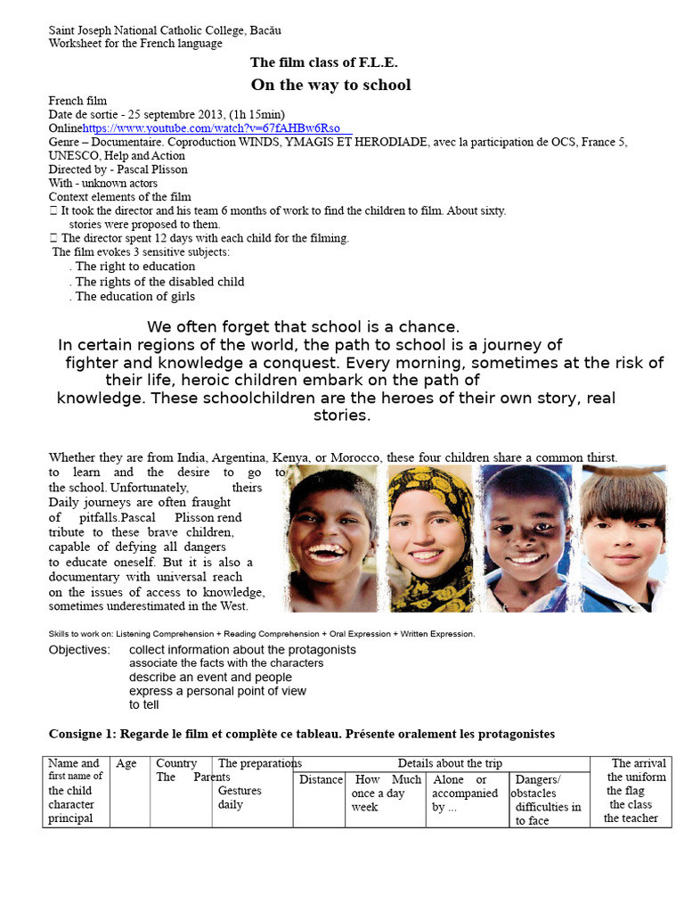 On The Way To School Educational Sheet | PDF | Learning