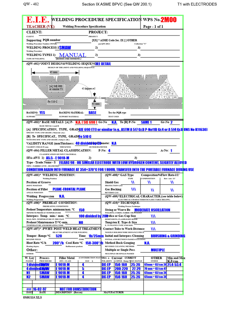 WPS ASME | PDF | Welding | Construction