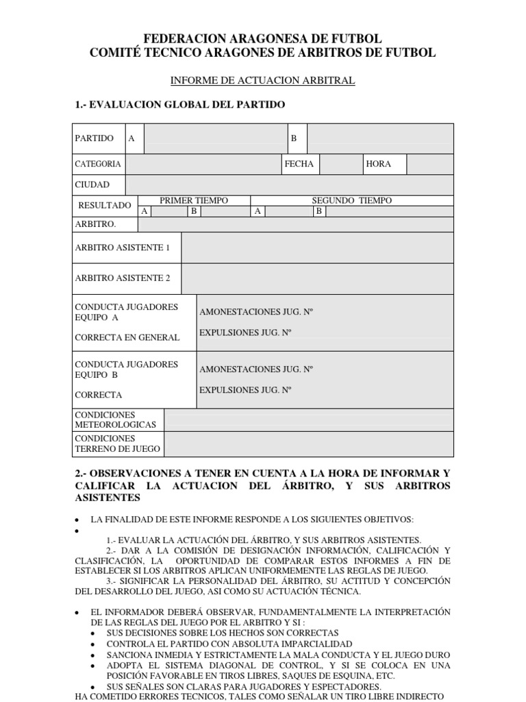 Informe or Territorial Arbitros | PDF | Árbitro | Deportes