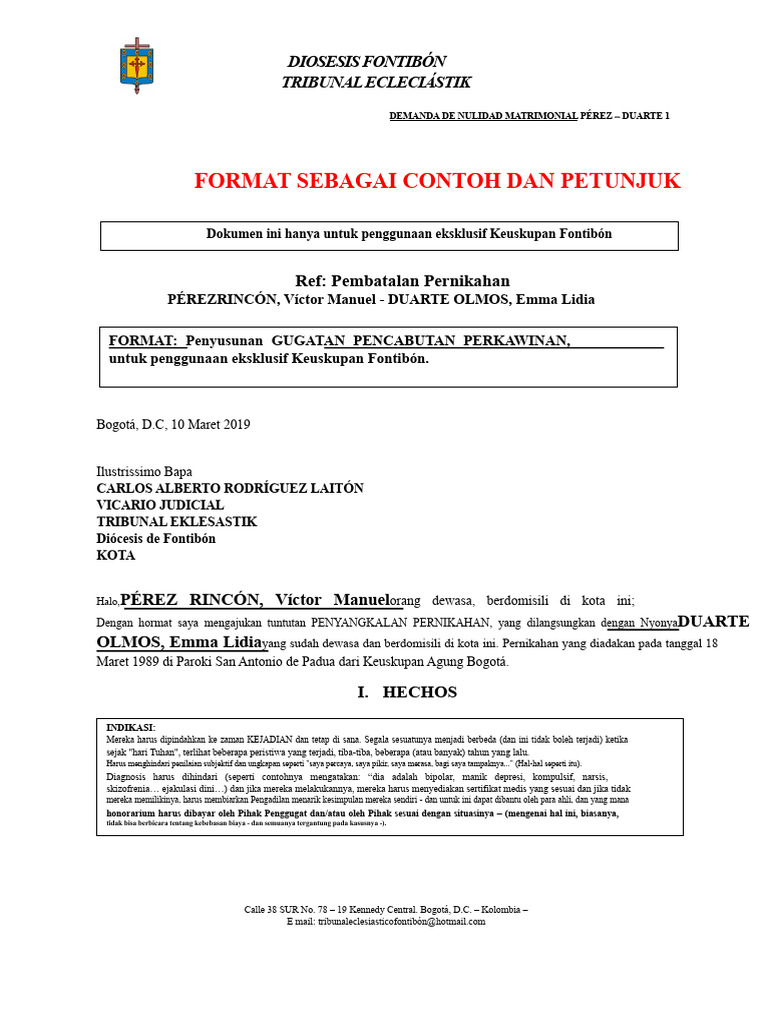 FORMAT-PERMINTAAN-PENYANGKALAN-PERNIKAHAN-2019 | PDF