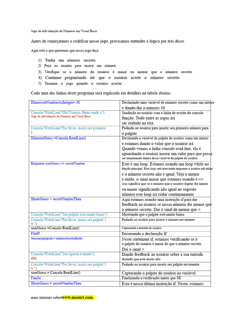 Jogo de Adivinhação em Visual Basic | PDF | Informática