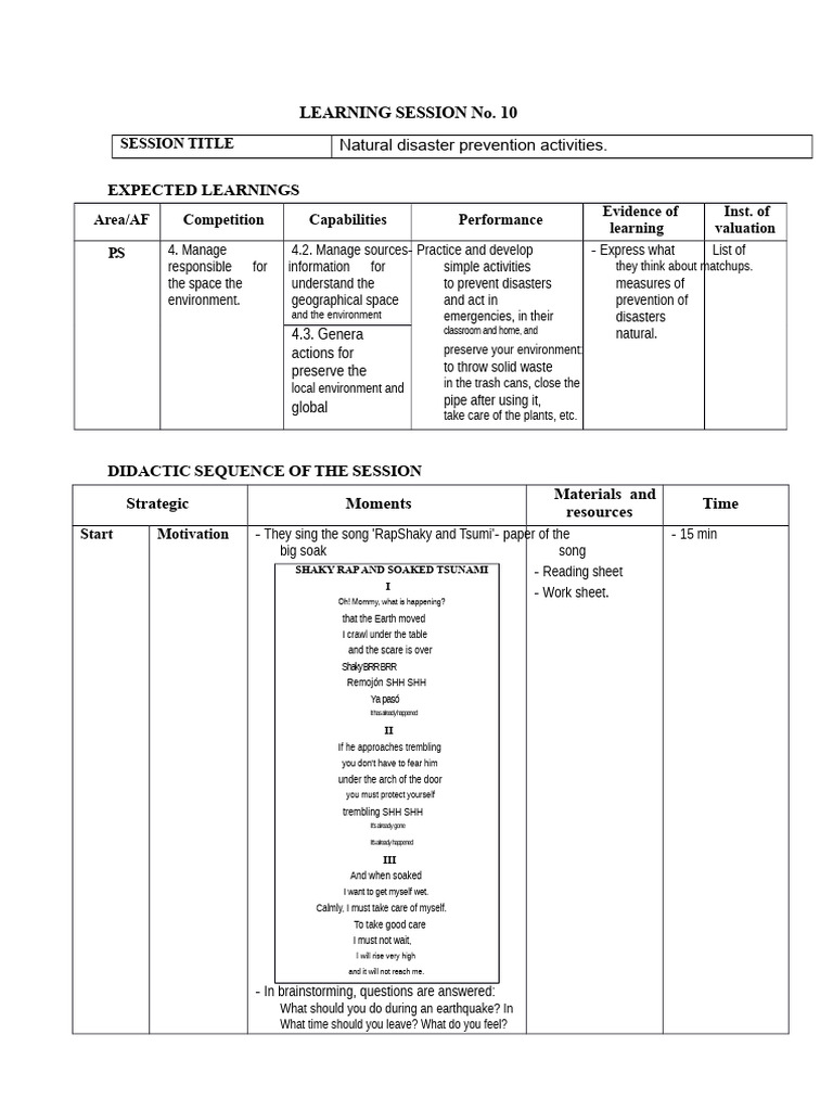 Disaster Session Second Grade | PDF | Natural Disasters | Behavioural ...