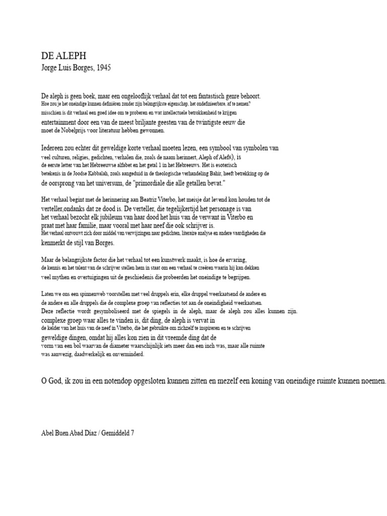 De Aleph. Schrijven | PDF