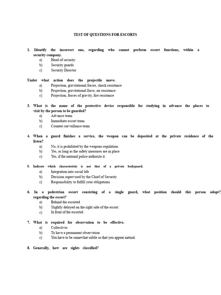 Test Escorts | PDF | Security Guard | Ballistics