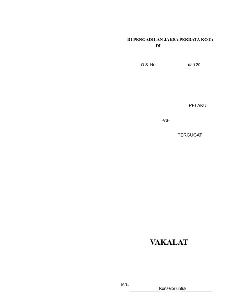 Vakalat Pengacara di Pengadilan Perdata | PDF
