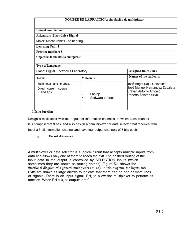 Multiplexer Simulation | PDF | Logic Gate | Computer Engineering