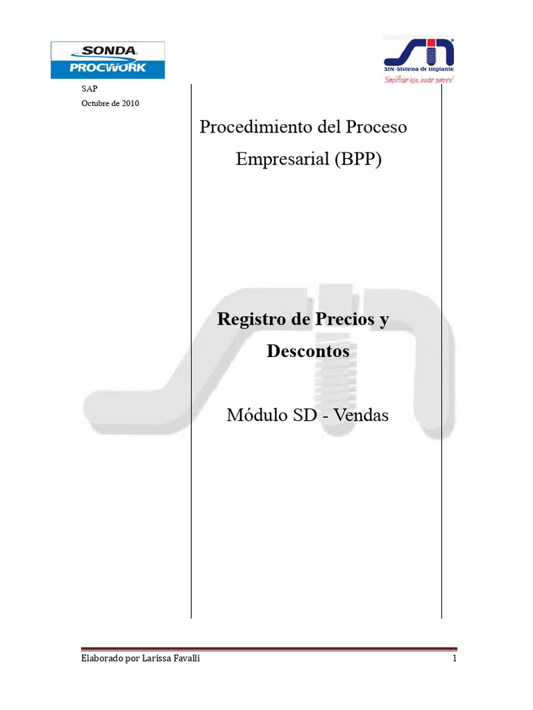Manual SD Sap Vk11 Registro de Precios y Descuentos | PDF | Informática
