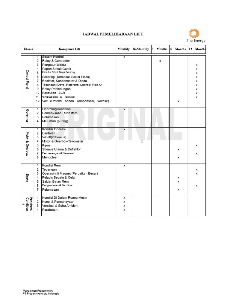 Lift Pemeliharaan | PDF