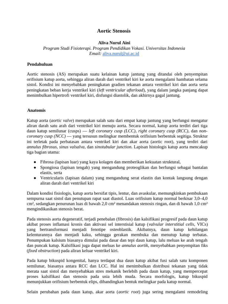 Aliva Nurul Aini_2306236985_Aortic Stenosis | PDF