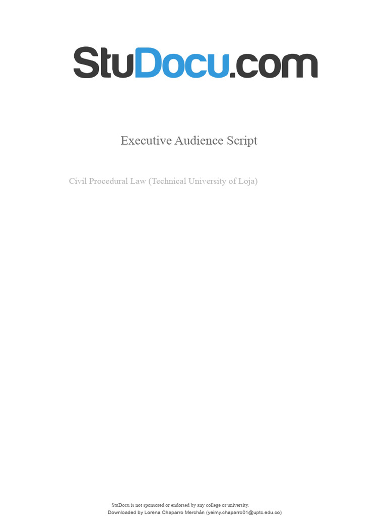Executive Audience Script | PDF | Lawsuit | Judge