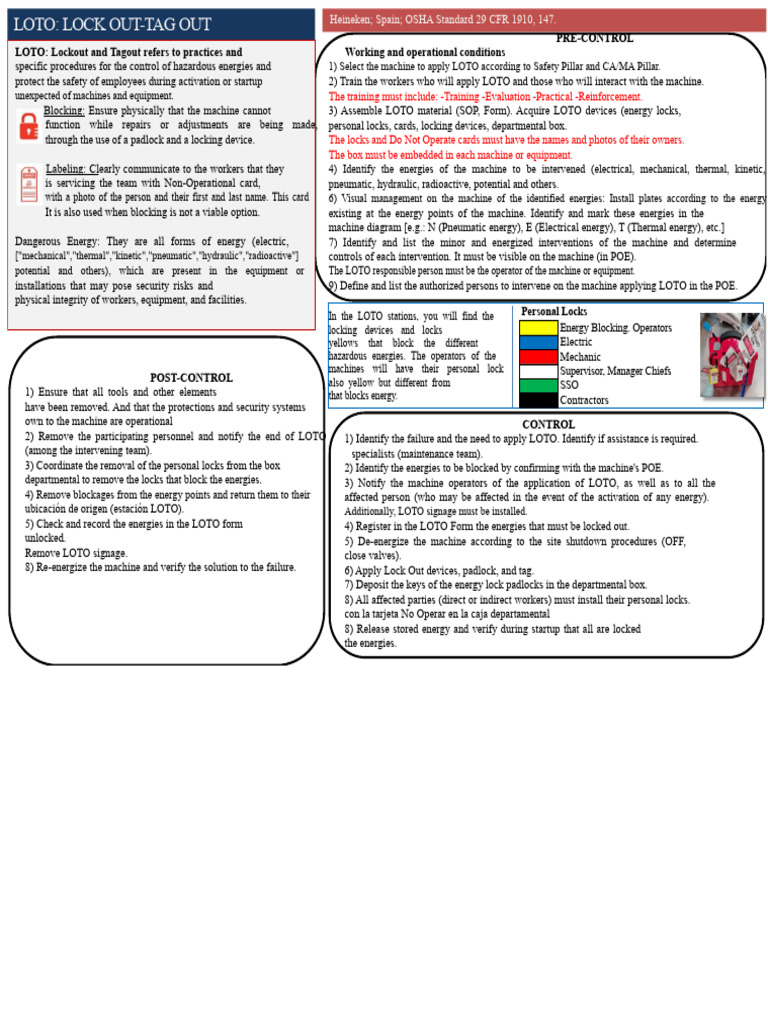 LOTO Safety Sheet v01 | PDF | Occupational Safety And Health | Safety