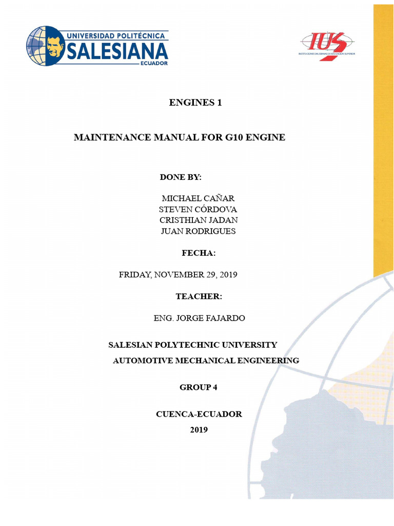 G10 Motor Manual | PDF | Electrical Connector | Carburetor