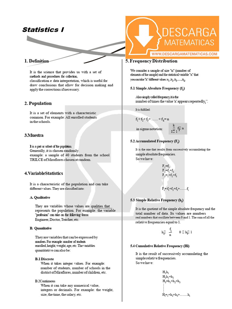 14 Download Statistics Fourth Year of Secondary School | PDF | Mean ...