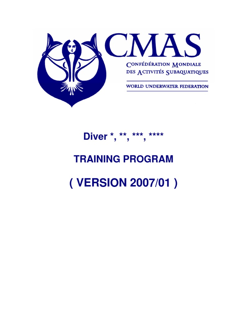 CMAS Diver P1 2 3 4 Training V 2007 01 A | PDF | Scuba Diving | Snorkeling