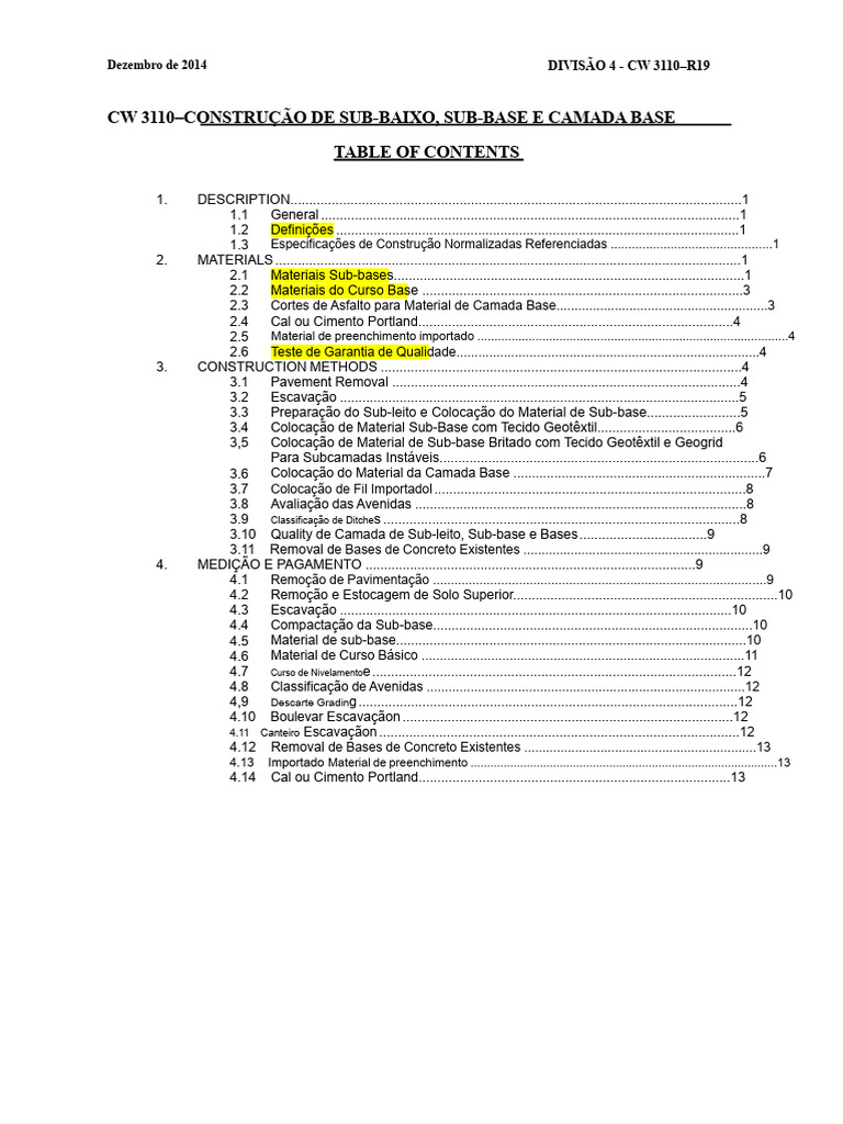 Construção de Sub-base e Camada Base | PDF | Concreto | Solo