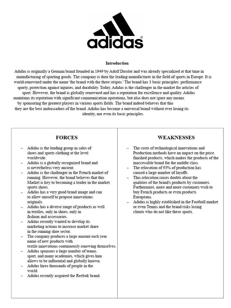 Adidas Brand Analysis: Strengths & Challenges | PDF | Adidas | Brand
