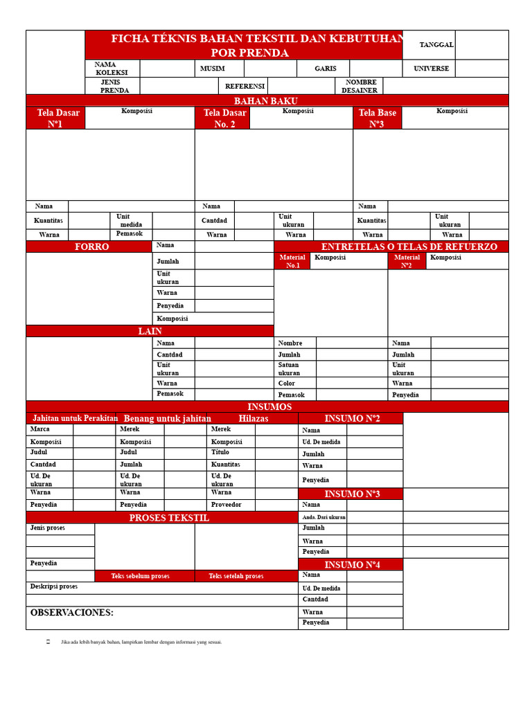 Data Teknis Bahan Tenun Dan Peralatan | PDF