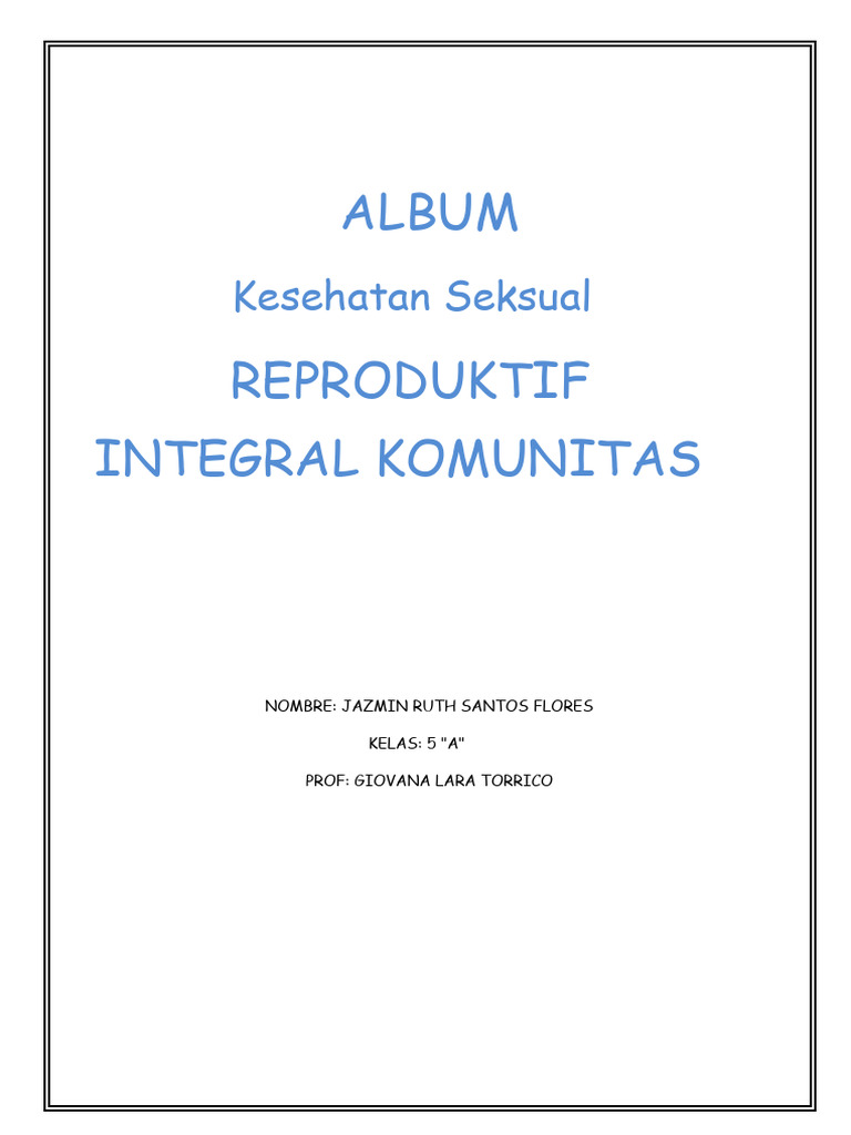 Album Kesehatan Reproduksi Seksual, Komprehensif, Komunitas | PDF