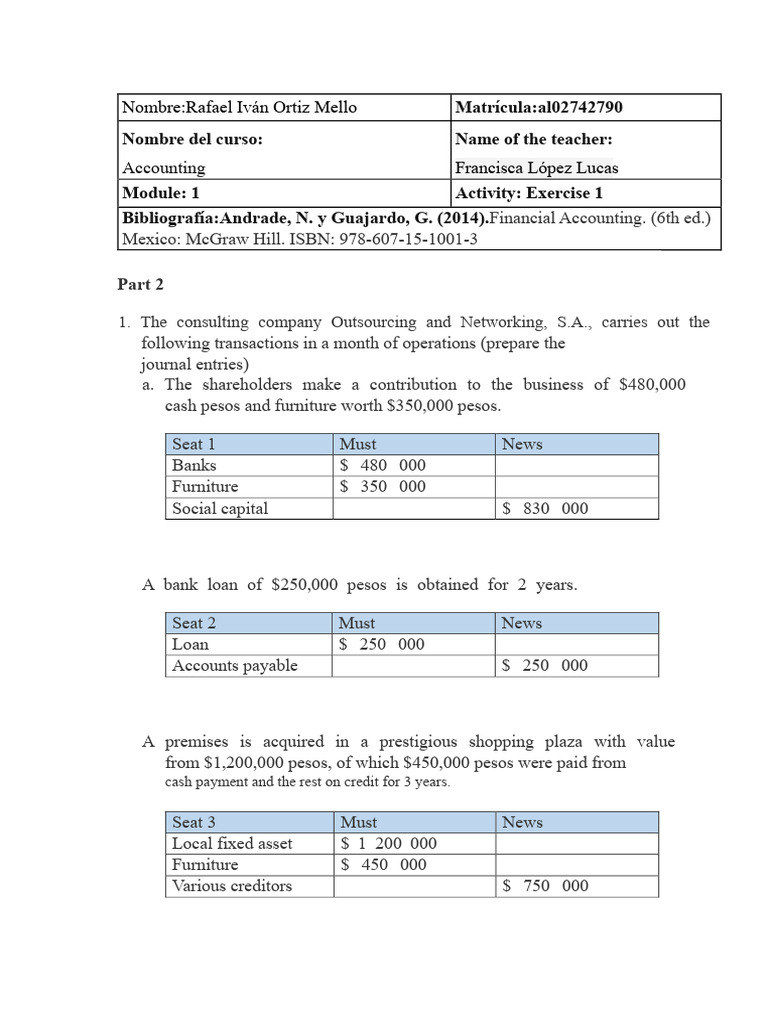 Exercise 1 | PDF | Expense | Income Statement