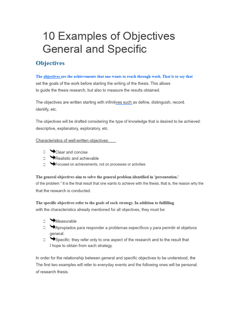 10 Examples of Research Objectives | PDF