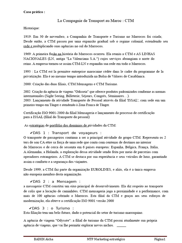 caso prático corrigido CTM | PDF | Marrocos | Business