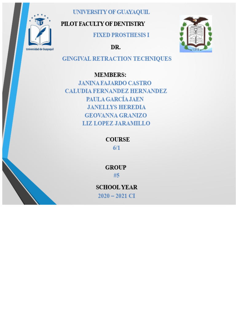 Gingival Retraction Technique | PDF | Periodontology | Medical Specialties