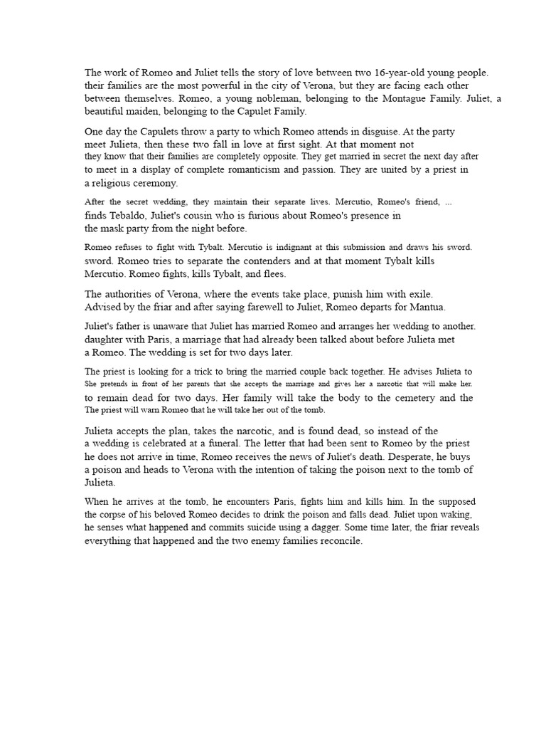 Paraphrase of Romeo and Juliet | PDF | Characters In Romeo And Juliet