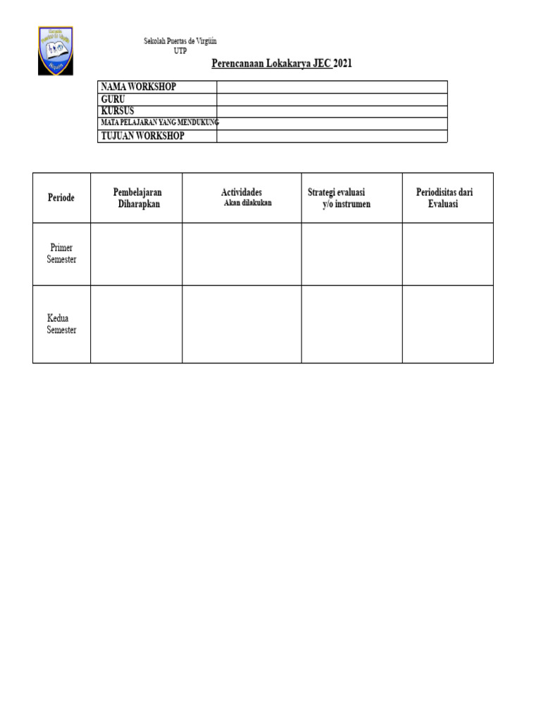 Perencanaan Lokakarya JEC | PDF