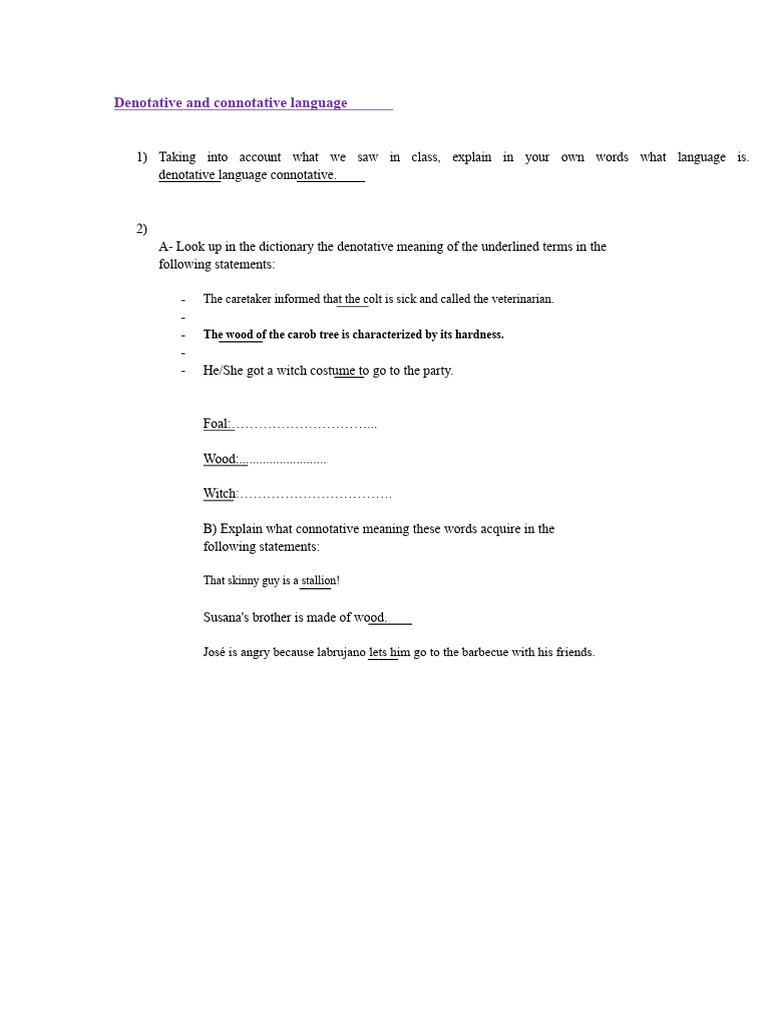 TP No. 5 - Denotation and Connotation | PDF