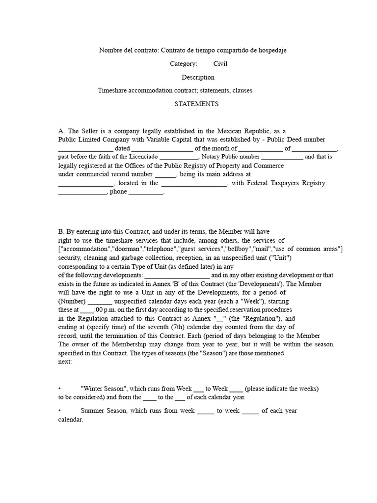 Example of Timeshare Format | PDF | Payments | Interest