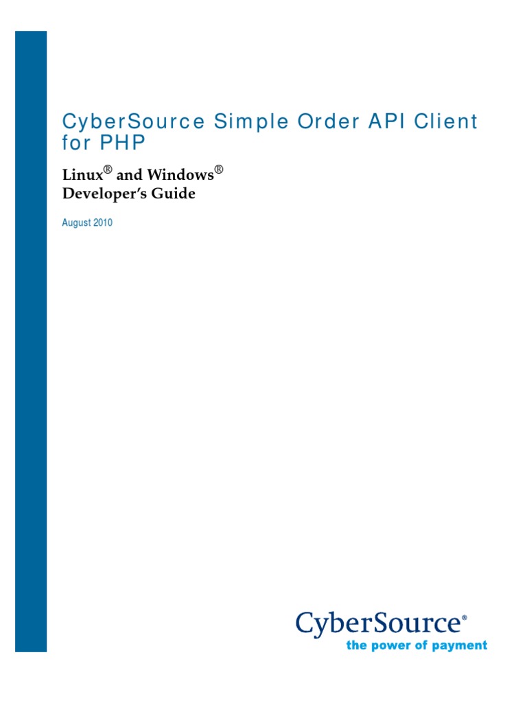 Cyber Source PHP Simple Order Client | Download Free PDF | Php | Application Programming Interface