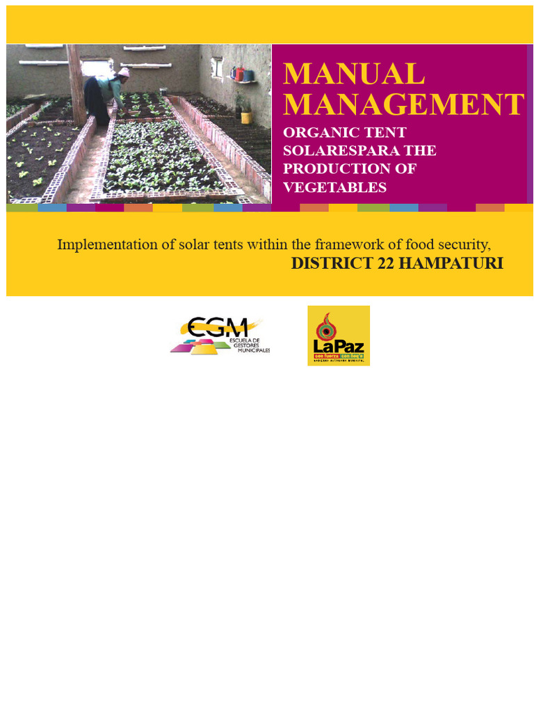 Organic Management Manual For Solar Tents | PDF | Soil | Compost