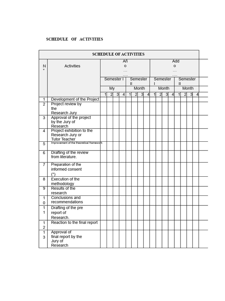 Schedule Format For Activities and Budget | PDF | Computing