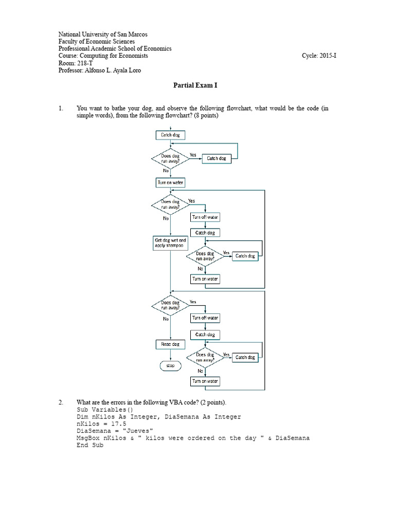 Partial Exam I Computer Science For Economists, 2015-I-218-T (Solution ...