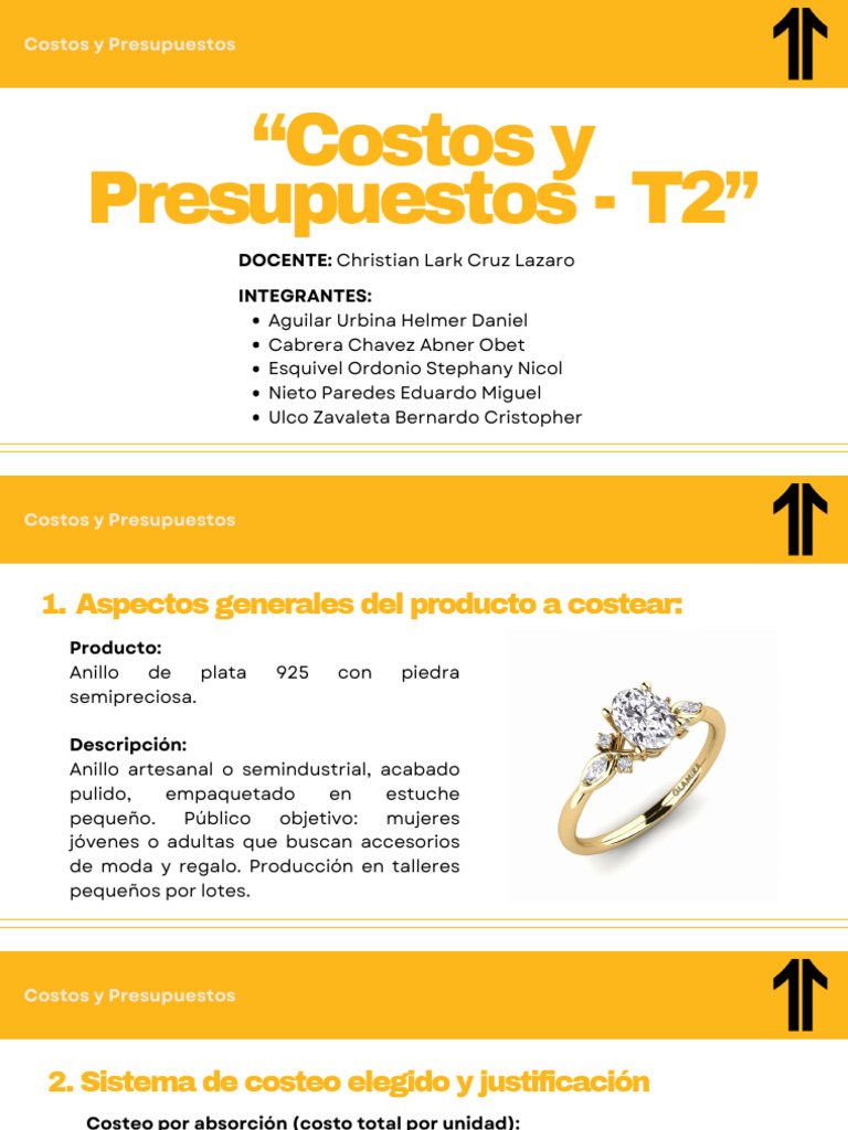 Costos y Presupuestos de Joyería | PDF | Presupuesto | Mercado (economía)