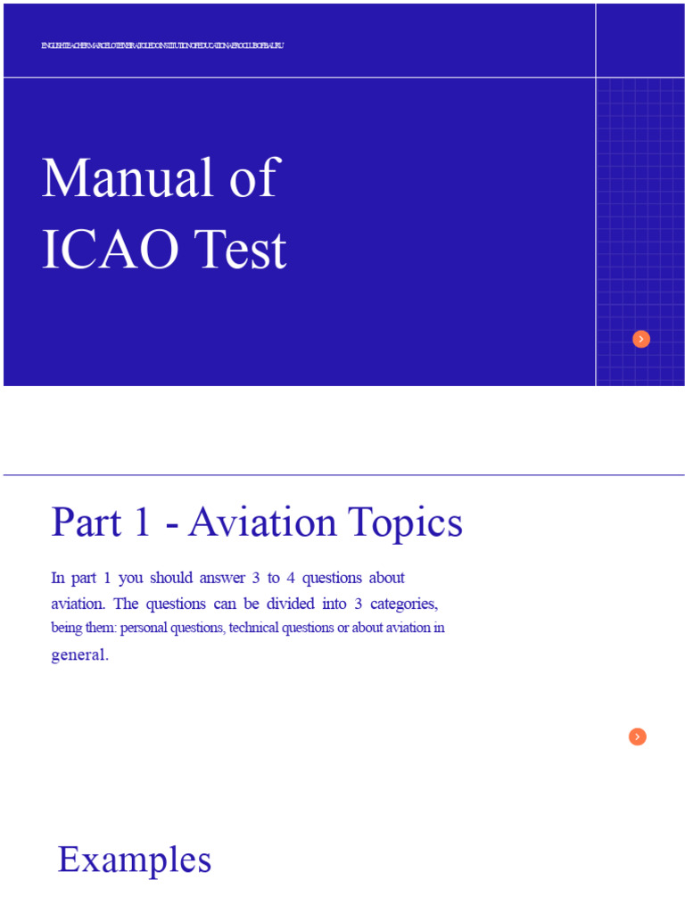 ICAO Test Manual: Aviation Topics Guide | PDF | Linguistics | Grammar