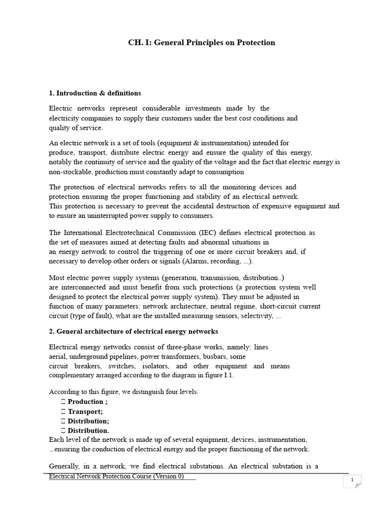 Electrical Network Protection Overview | PDF | Power Supply | Electric ...
