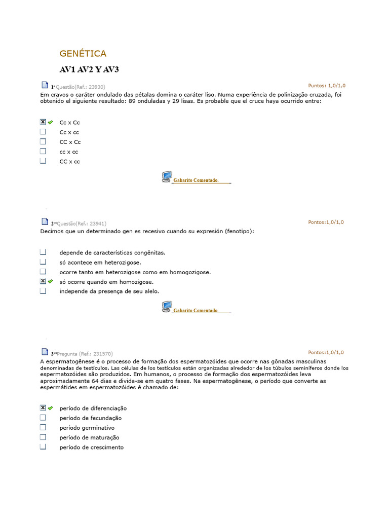 Genética Av1 Av2 y Av3 | PDF | Gene | Adn
