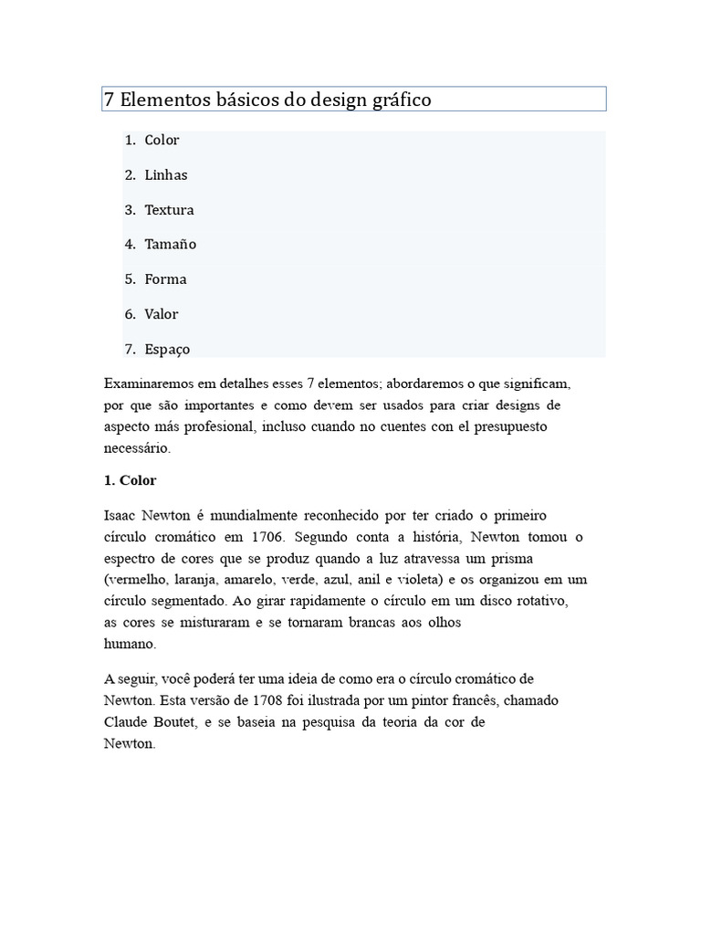 7 Elementos Básicos Do Design Gráfico | PDF | Cor | Imagem