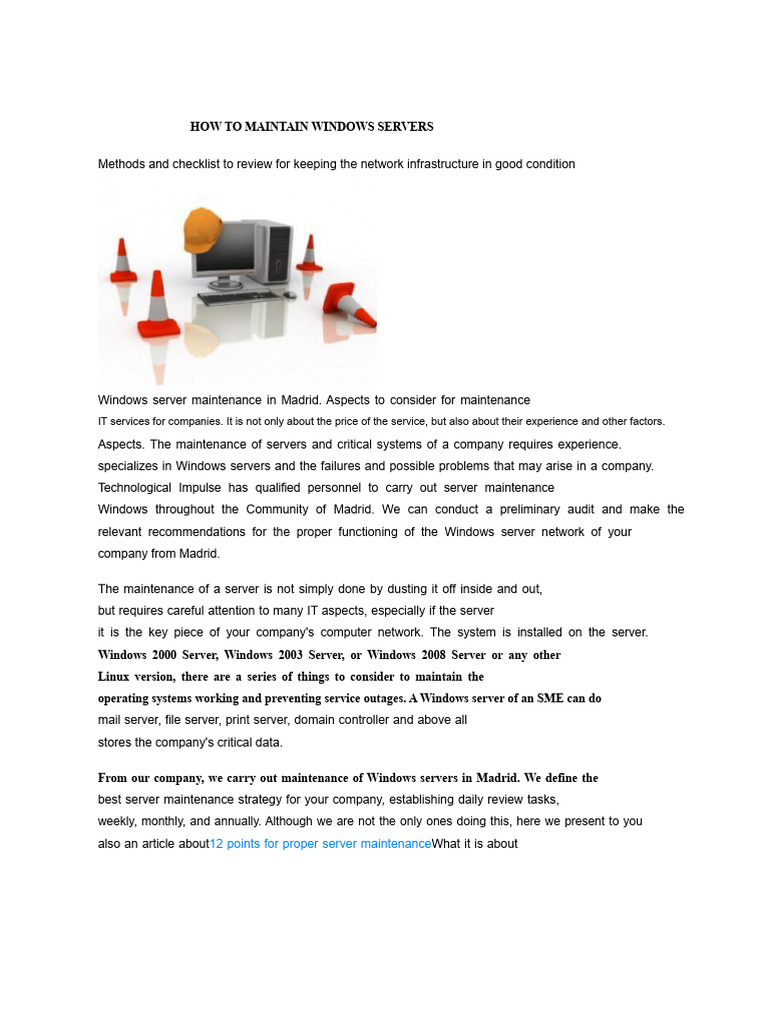 Windows Server Maintenance Guide Madrid | PDF | Microsoft Windows ...