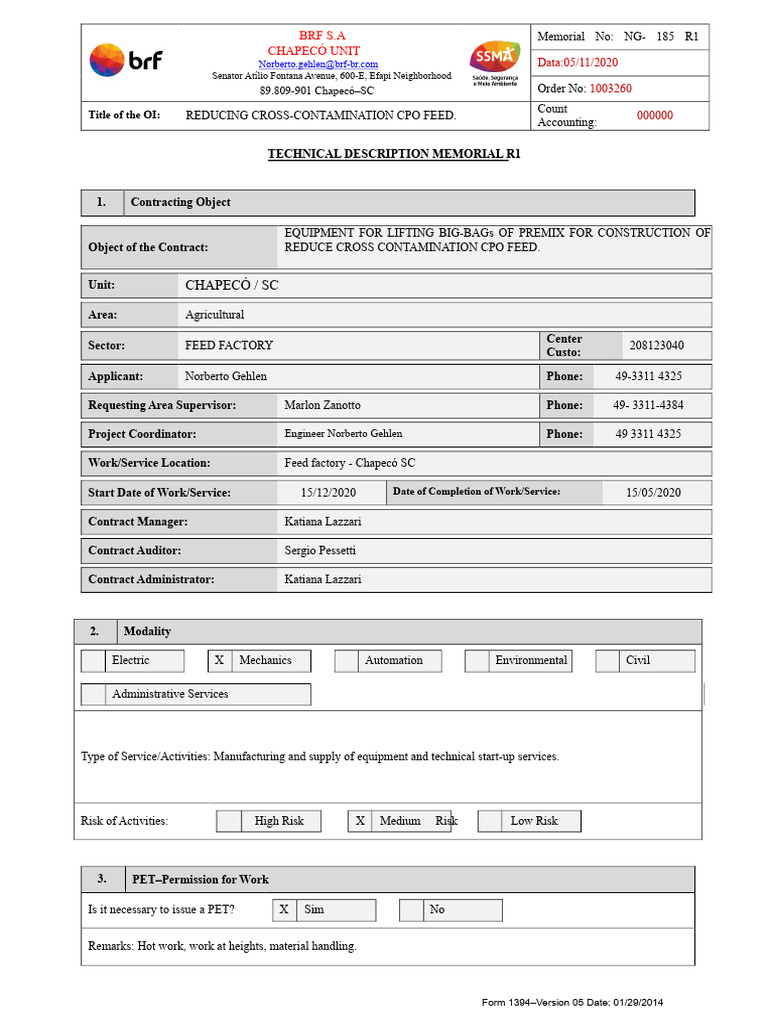 DESCRIPTIVE MEMORANDUM | PDF | Subcontractor | Personal Protective ...