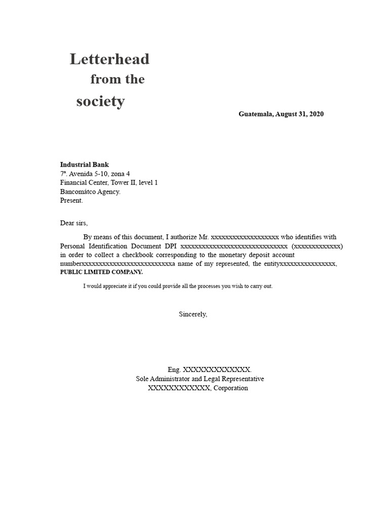 Checkbook Delivery Letter Model | PDF