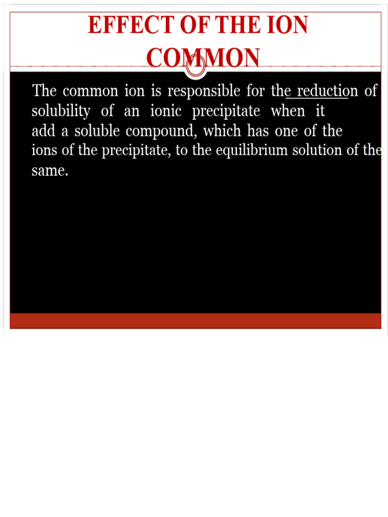 Common Ion Effect | PDF