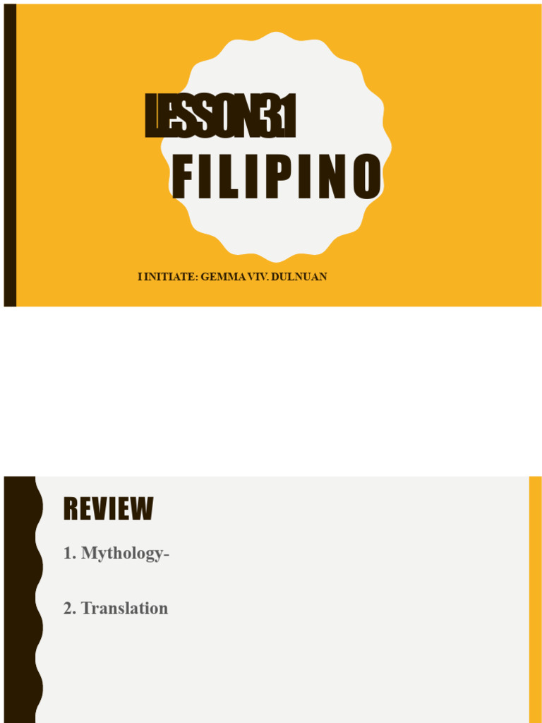 Cot Powerpoint Filipino 10 | PDF | Translations | English Language