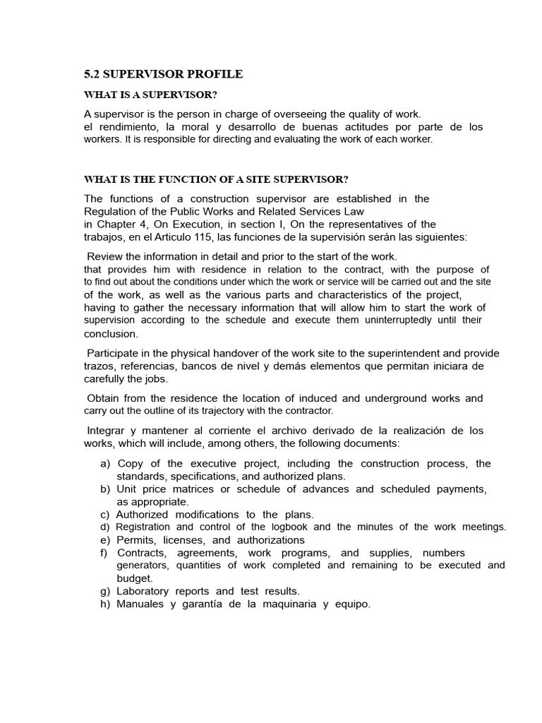 5.2 Supervisor Profile | PDF | Business