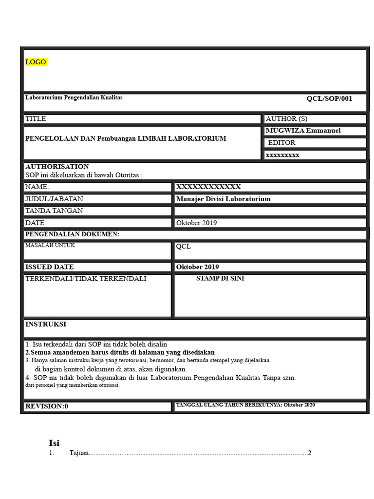 SOP PENGELOLAAN SAMPAH | PDF