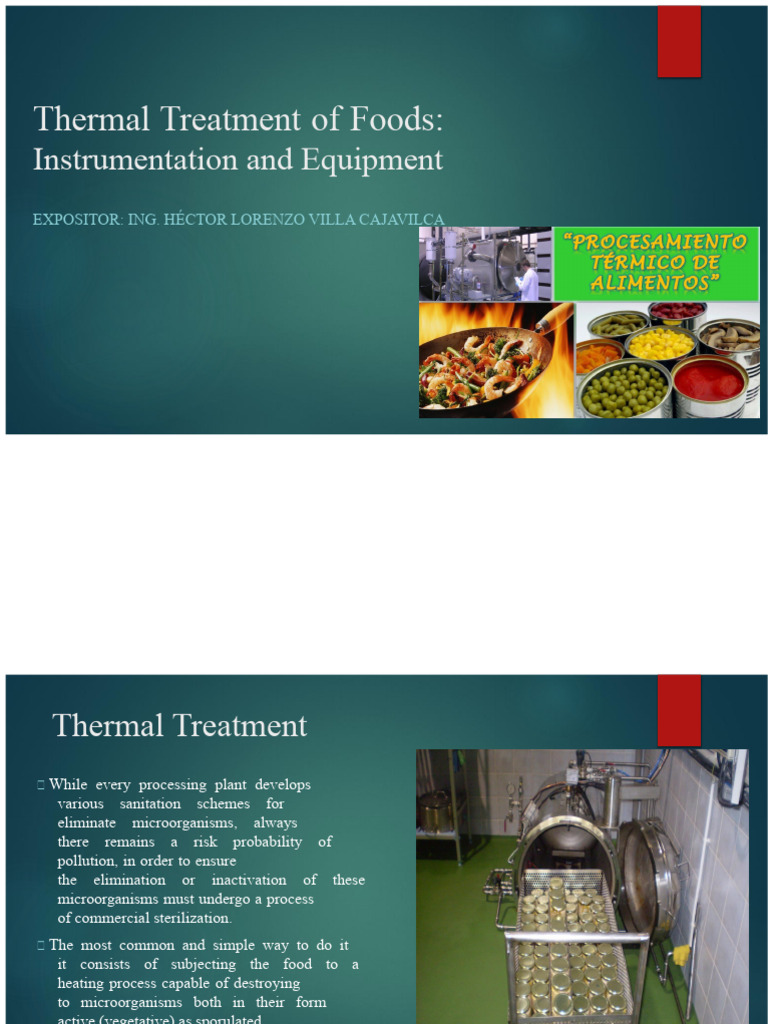 Thermal Treatment of Foods | PDF | Thermometer | Temperature