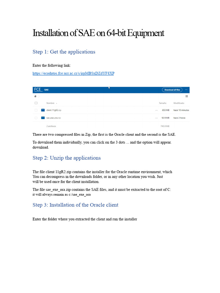 SAE Installation Guide for 64-bit Systems | PDF | Zip (File Format ...